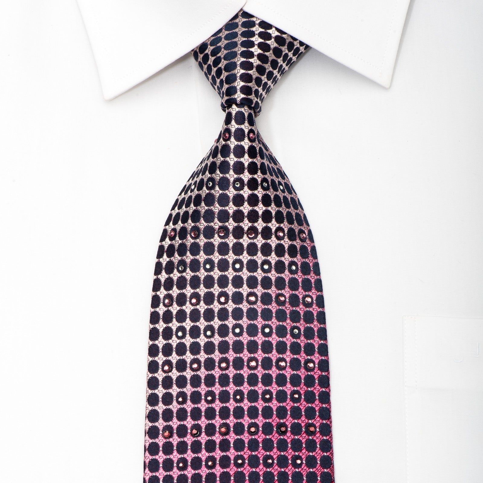San-Dee - Vito Rufolo Men’s Silk Necktie Geometric Dots On