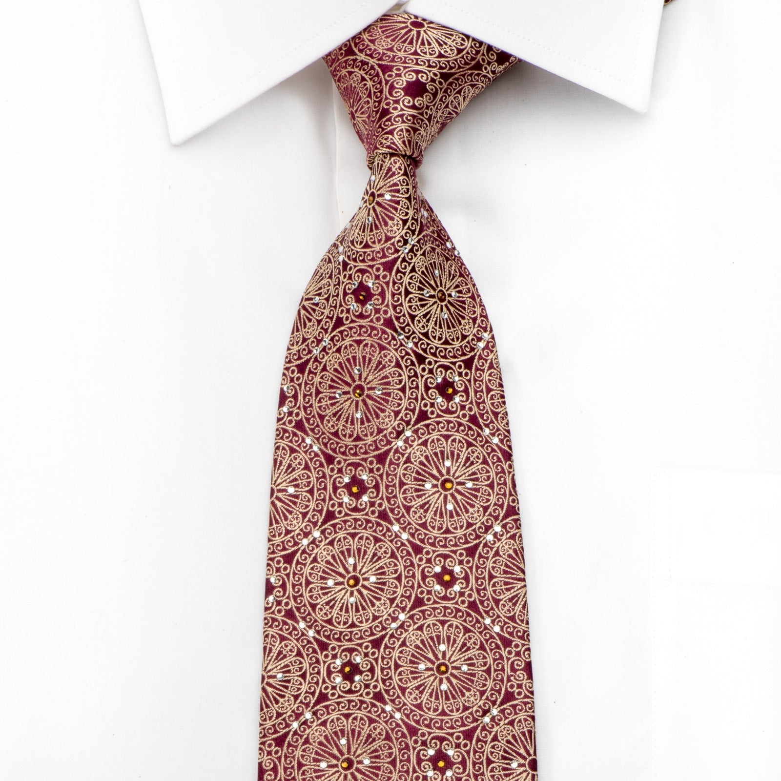 San-Dee - Vito Rufolo Men’s Silk Tie Gold Medallions On